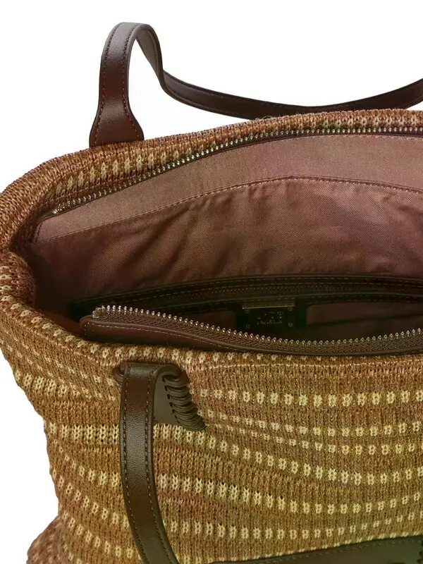 V°73 Woven Top Handle Shoulder Bag - Brown