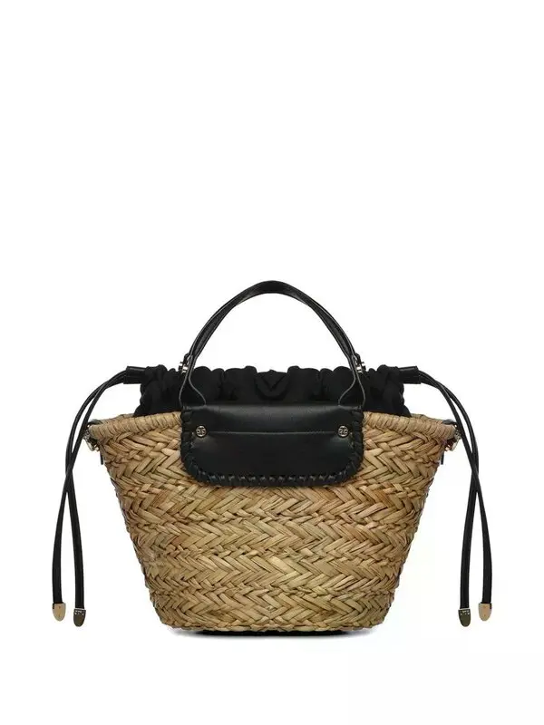 V°73 Straw Top Handle Shoulder Bag