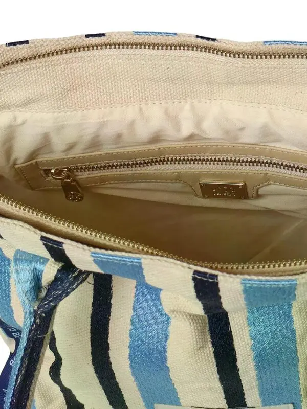 V°73 Striped Top-handle Shoulder Bag - Blue