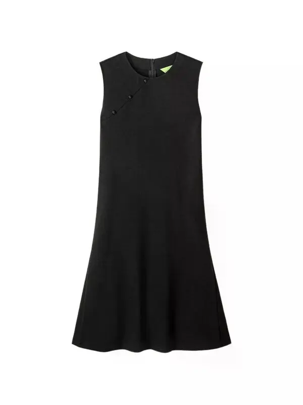 Shanghai Tang Sleeveless Button Mini Dress