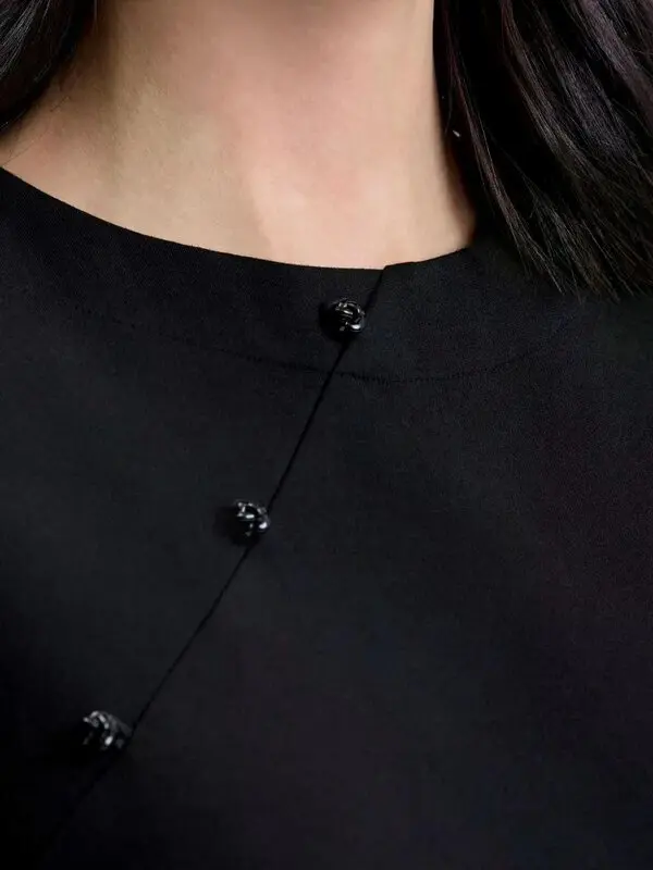 Shanghai Tang Sleeveless Button Mini Dress