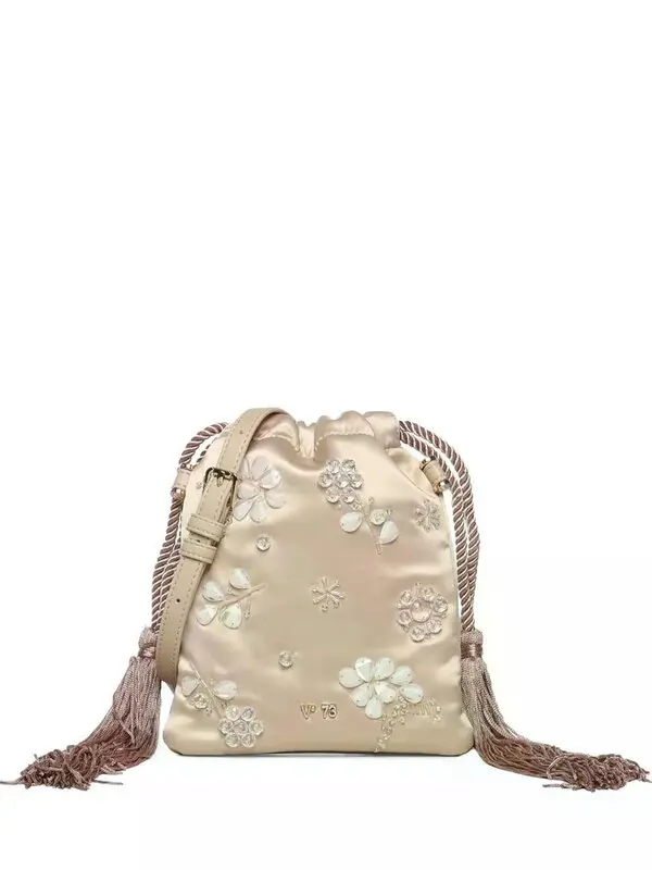 V°73 Floral Embellished Shoulder Bag - Neutrals