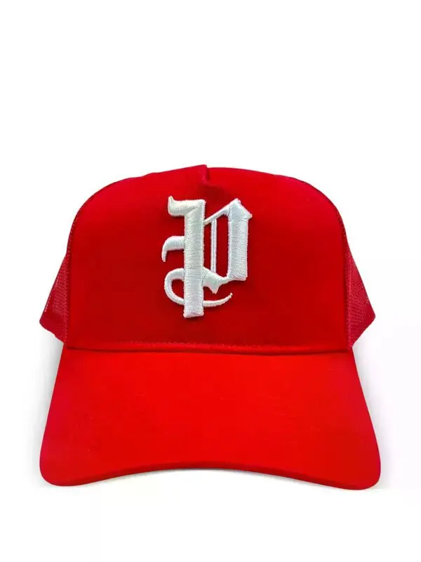 PURPLE BRAND Logo Embroidered Trucker Cap - Red