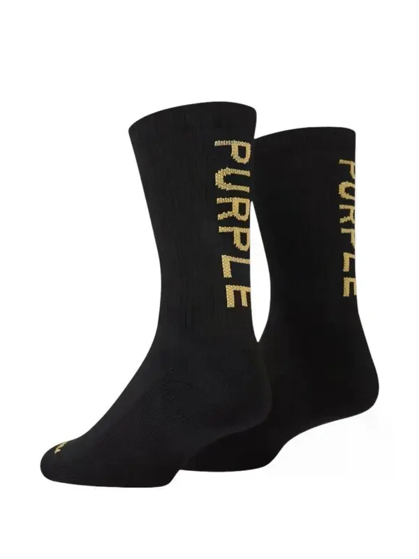 PURPLE BRAND Ribbed Ankle Socks With Logo Embellishment