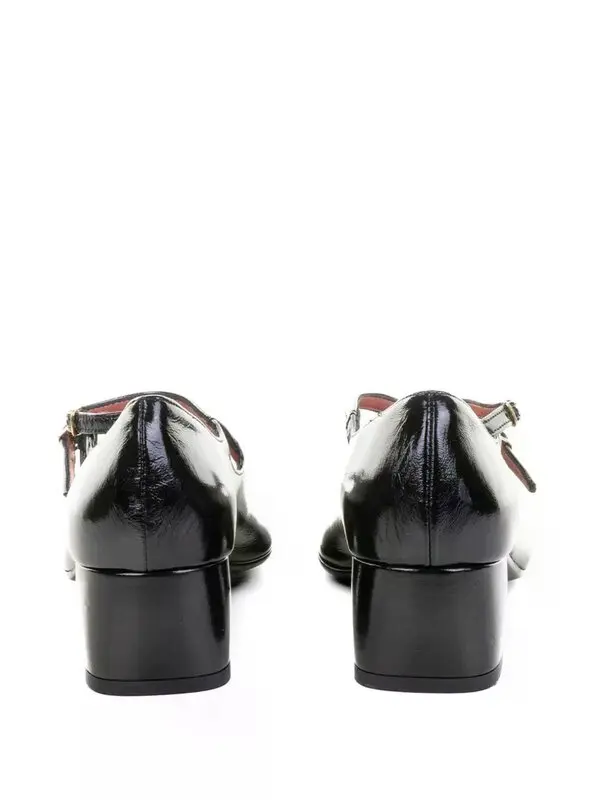 Status Buckled Leather Mary Jane Pumps - Black