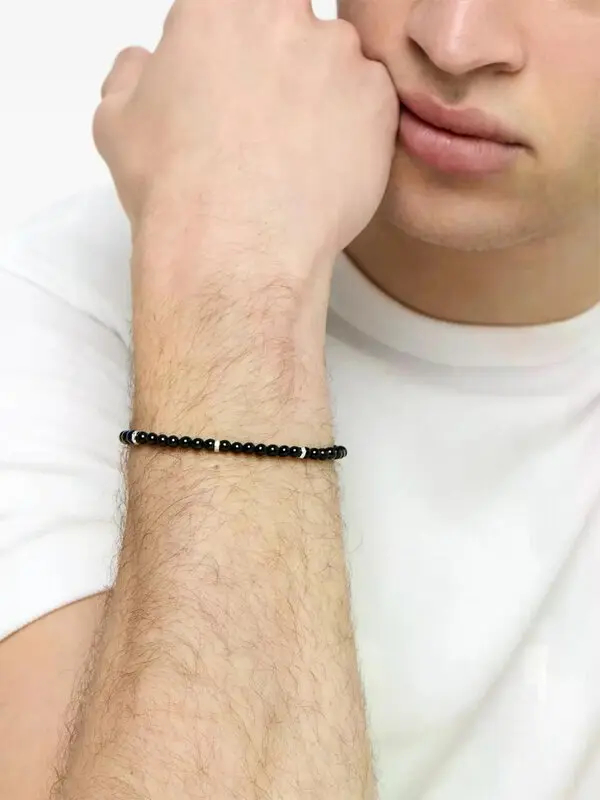 Mateo Hex Nut Onyx Bead Bracelet - Black