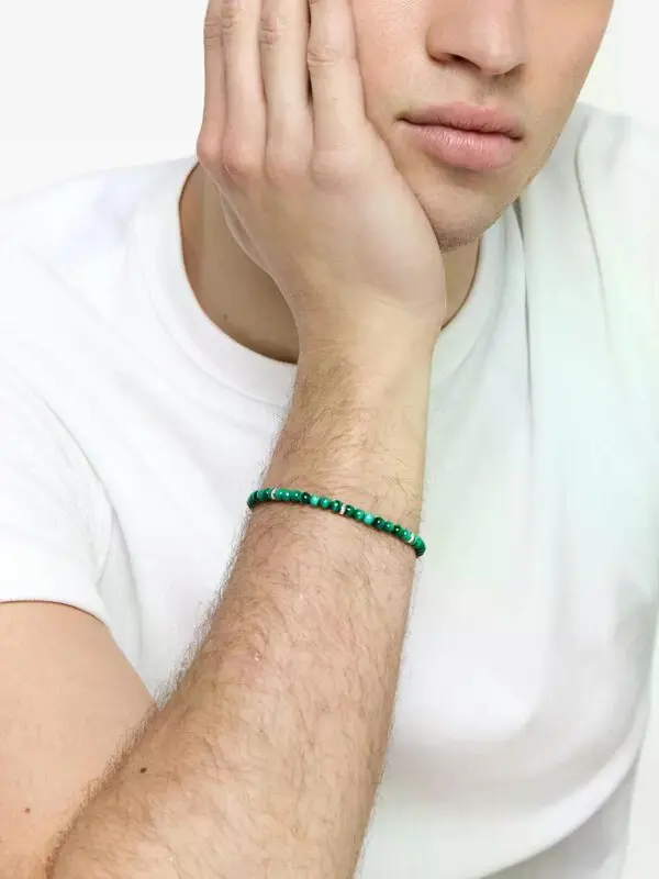 Mateo Hex Nut Malachite Bead Bracelet - Green