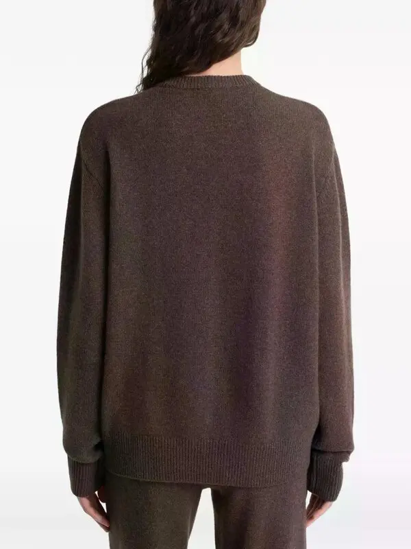 Sporty & Rich V-neck Embroidered Logo Sweater