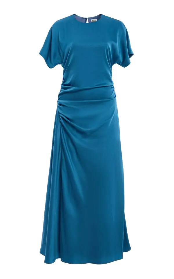 Simkhai Marabella Draped Midi Dress - Blue