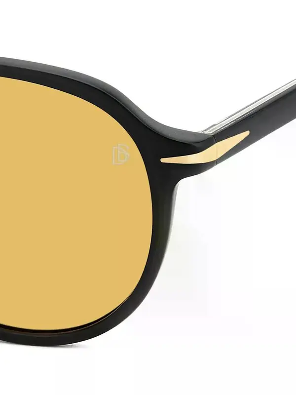 DB EYEWEAR BY DAVID BECKHAM Pilot-frame Sunglasses With Gold-tone Detail - Black