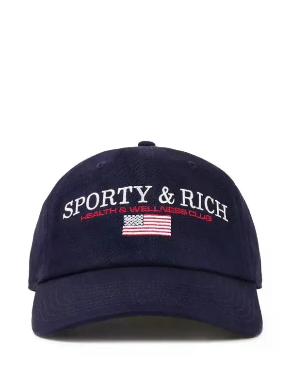SPORTY & RICH Baseball Cap With Embroidered Detail - Blue