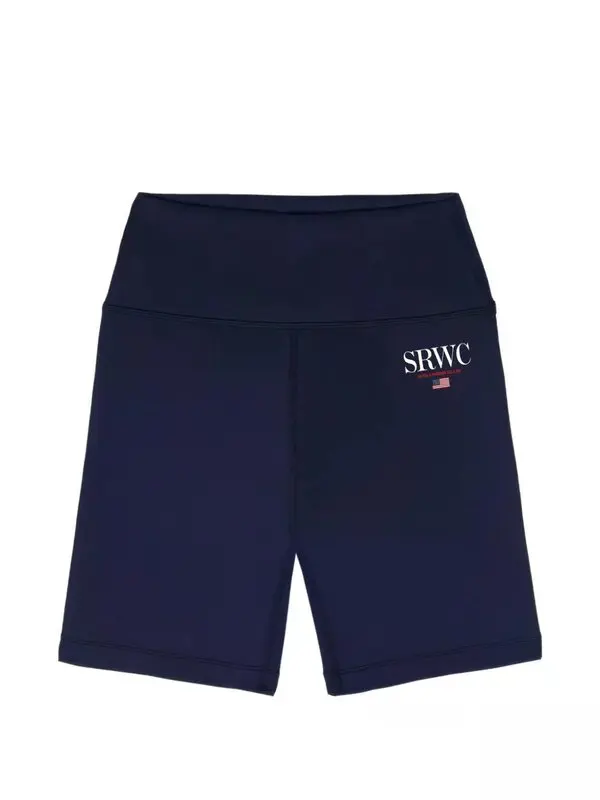 Sporty & Rich High-waisted Logo Shorts - Blue