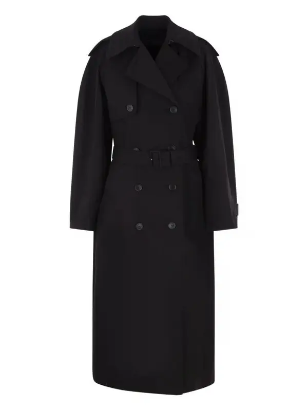 Balenciaga Double-breasted Trench Coat With Pussy-bow Collar