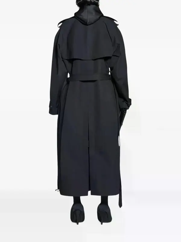 Balenciaga Double-breasted Trench Coat With Pussy-bow Collar