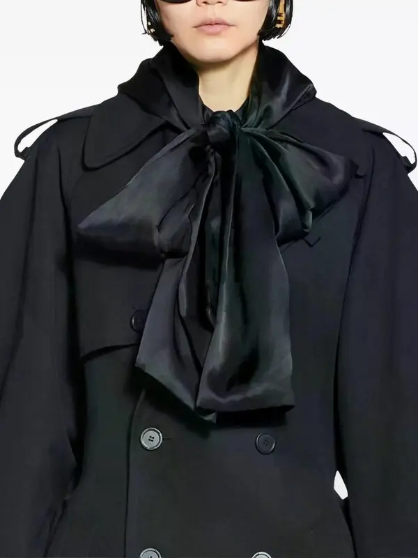 Balenciaga Double-breasted Trench Coat With Pussy-bow Collar