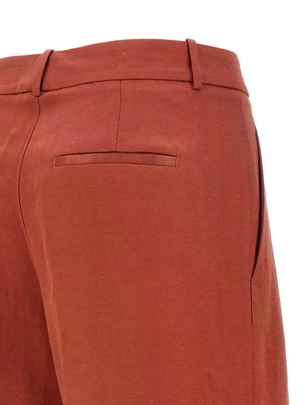 Peserico Pleated Turn-up Shorts - Red