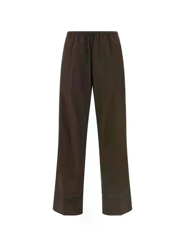 YVES SALOMON Perforated Leather Insert Pants - Brown