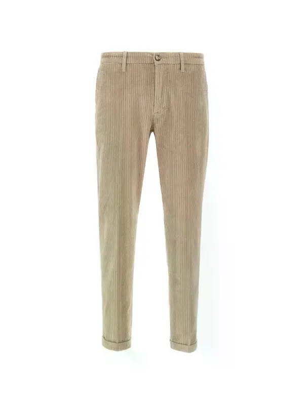 RE-HASH Corduroy Logo Trousers - Neutrals