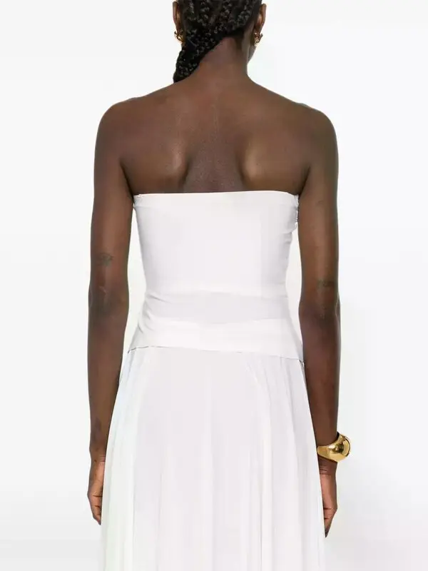Norma Kamali Ruched Strapless Tube Top - White