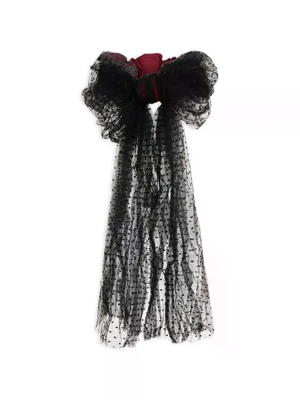 Red Valentino Ruffled Polka-dot Belt - Black