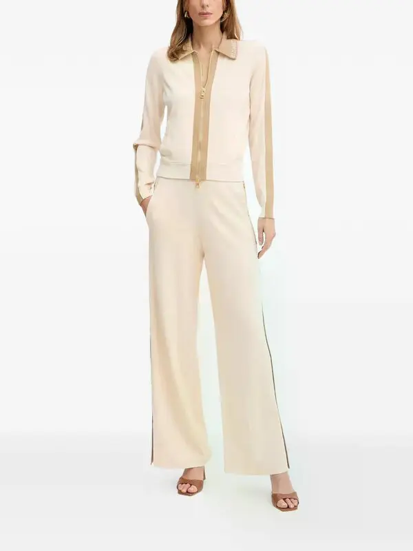 Elisabetta Franchi Zip-front Jacquard Cardigan - Neutrals