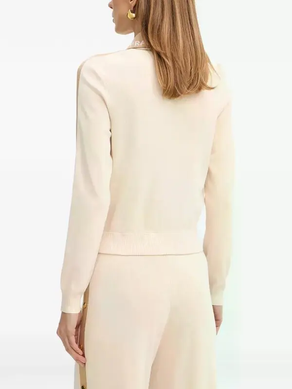 Elisabetta Franchi Zip-front Jacquard Cardigan - Neutrals
