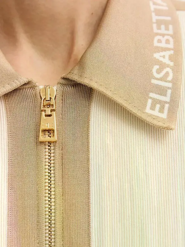 Elisabetta Franchi Zip-front Jacquard Cardigan - Neutrals