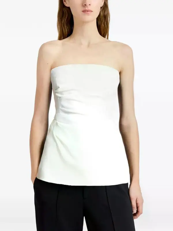 Proenza Schouler Strapless Top With Side Zip And Pleats - Neutrals