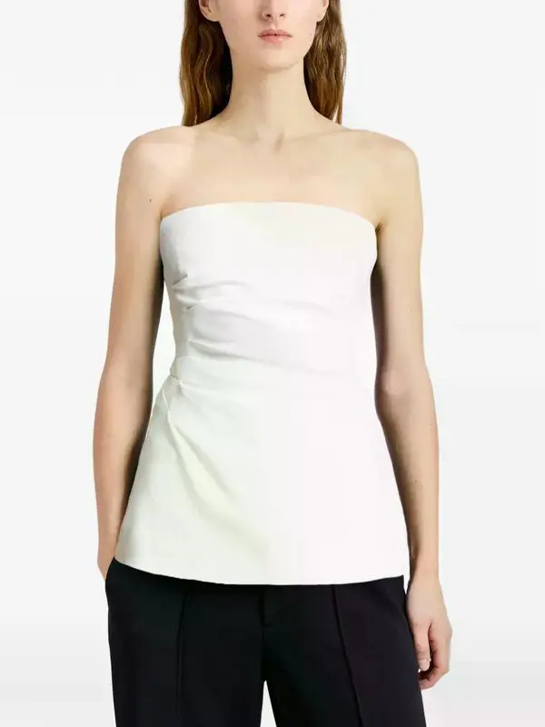 Proenza Schouler Strapless Top With Side Zip And Pleats - Neutrals