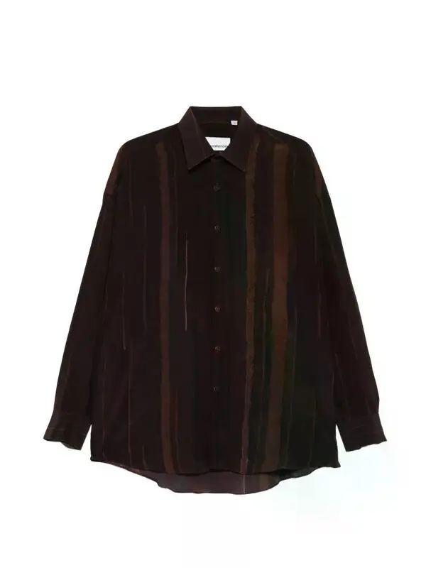 COSTUMEIN Vertical Stripes Shirt - Brown