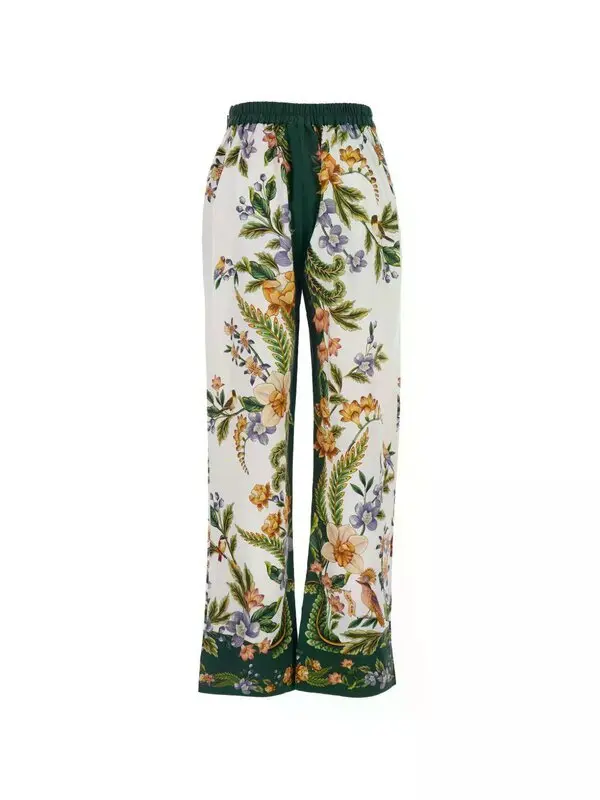 Farm Rio Floral Print Trousers - White