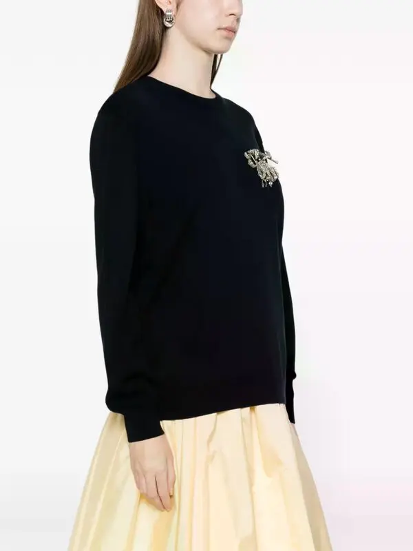 N°21 Embellished Crew Neck Sweater - Blue