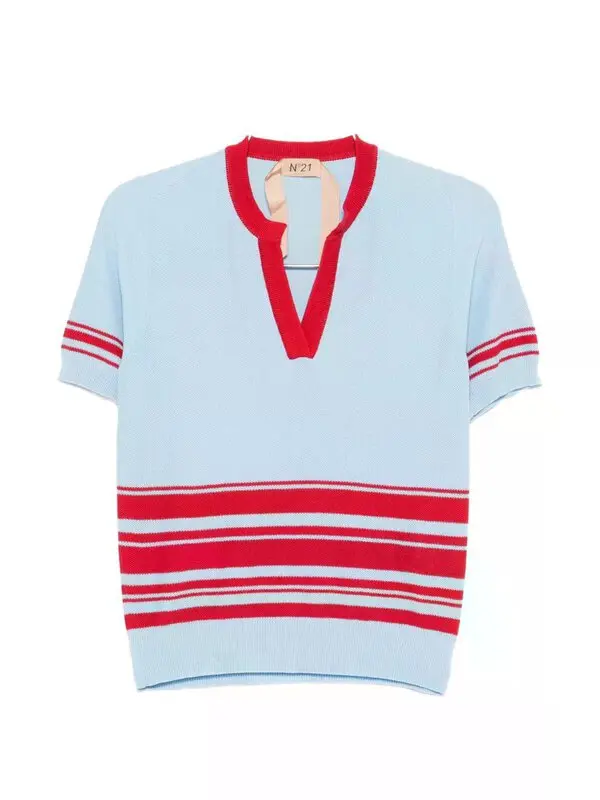 N°21 Striped V-neck Top