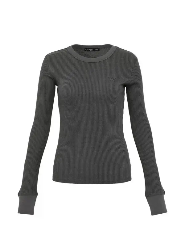 OPEN YY Waffle Knit T-shirt - Black