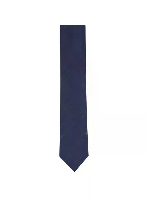 Eton Woven Silk Linen Neck Tie - Blue
