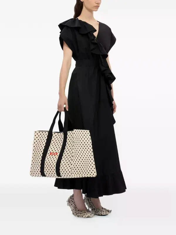 MSGM Logo-print Tote Bag - Neutrals