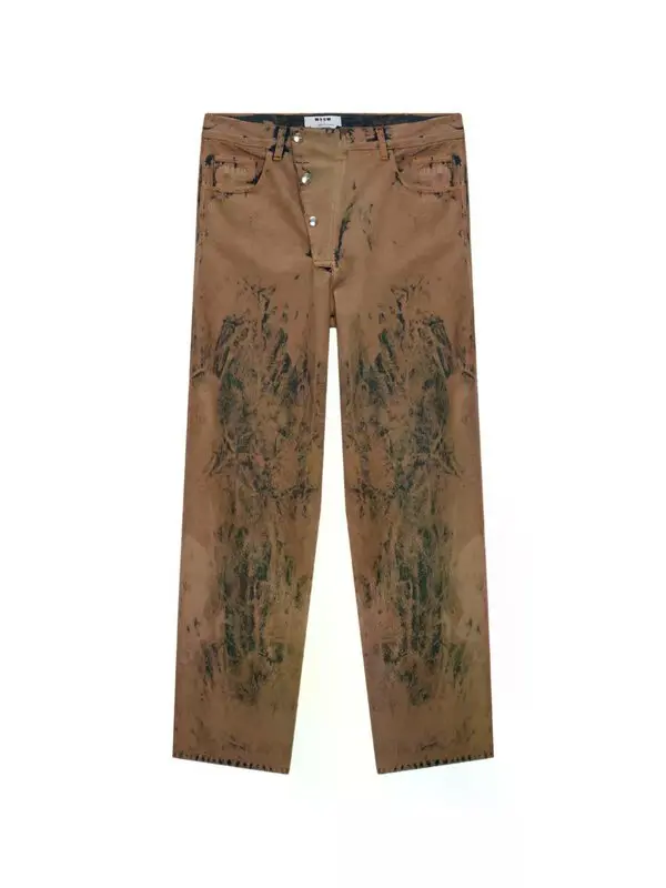 MSGM Straight Leg Printed Jeans