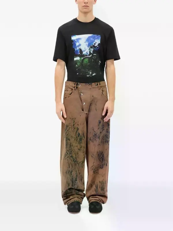 MSGM Straight Leg Printed Jeans
