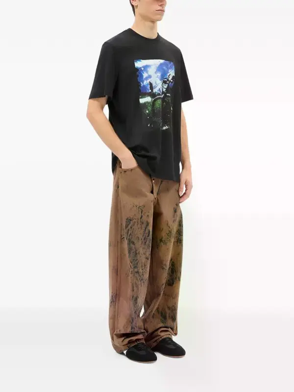 MSGM Straight Leg Printed Jeans