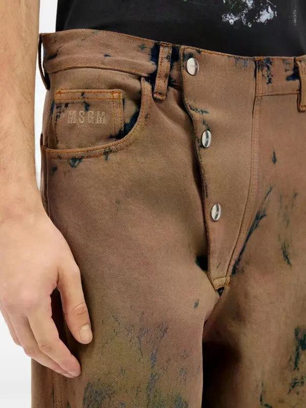 MSGM Straight Leg Printed Jeans