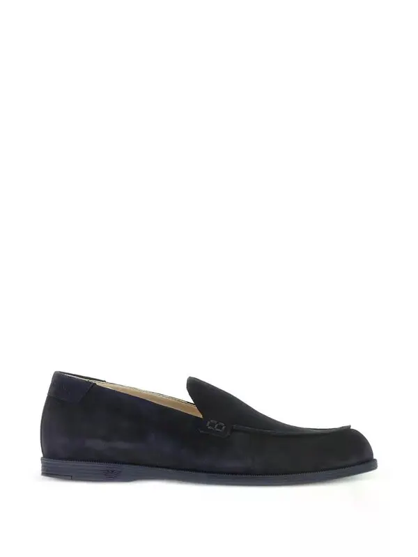 Emporio Armani Embossed-logo Loafers - Blue