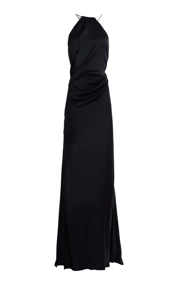 Victoria Beckham Chain-detailed Gown - Navy
