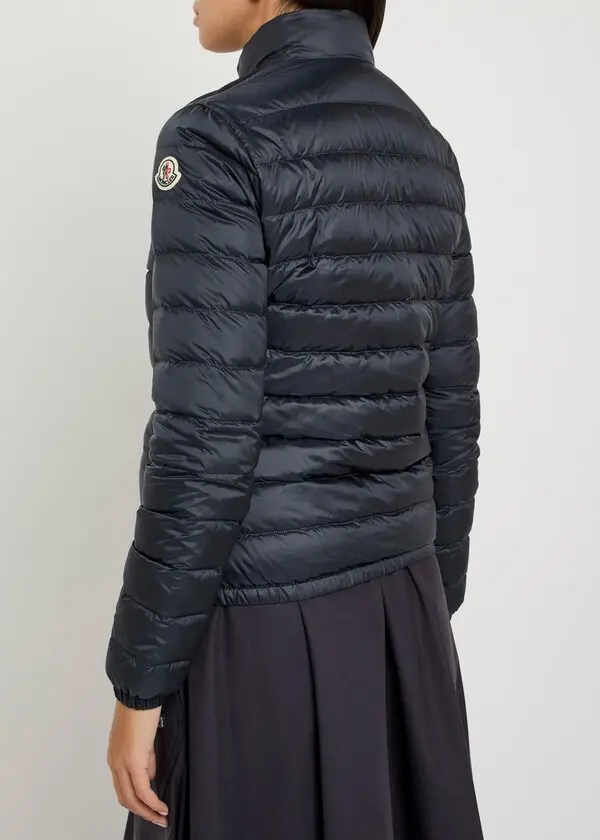 Moncler Padded Nylon High Neck Jacket - Navy