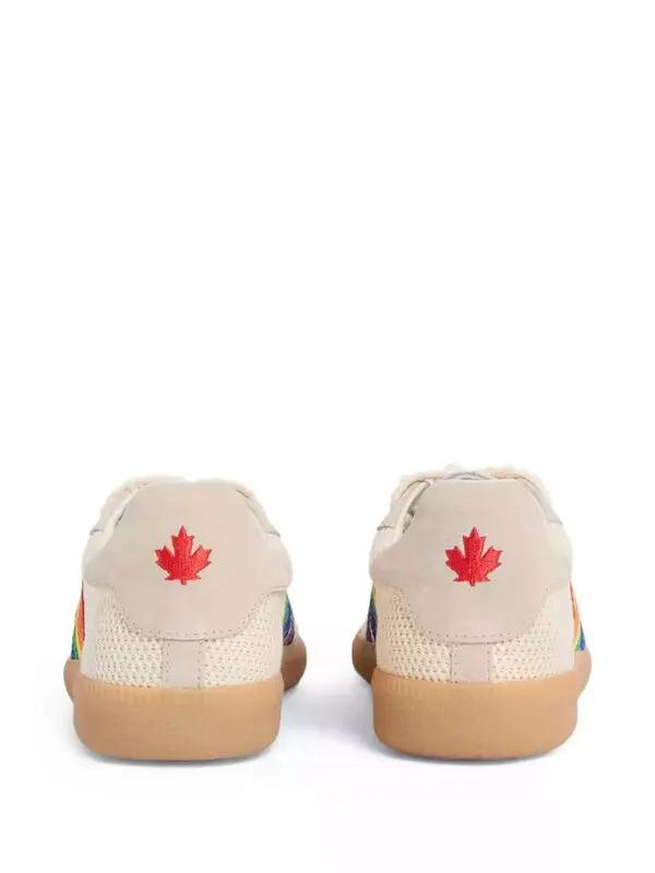 Dsquared2 Suede And Mesh Low-top Sneakers With Rainbow Stripes