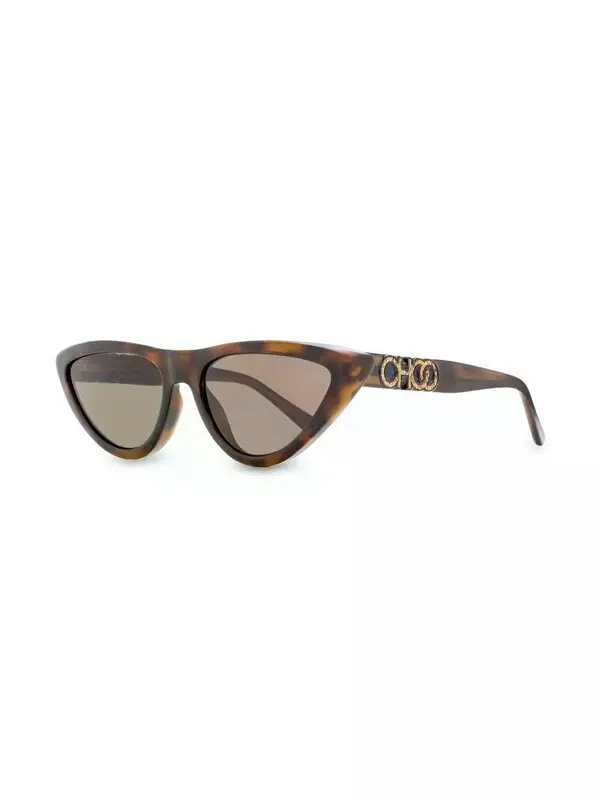 JIMMY CHOO Chocolate Tortoiseshell Effect Cat-eye Frame Sunglasses - Brown