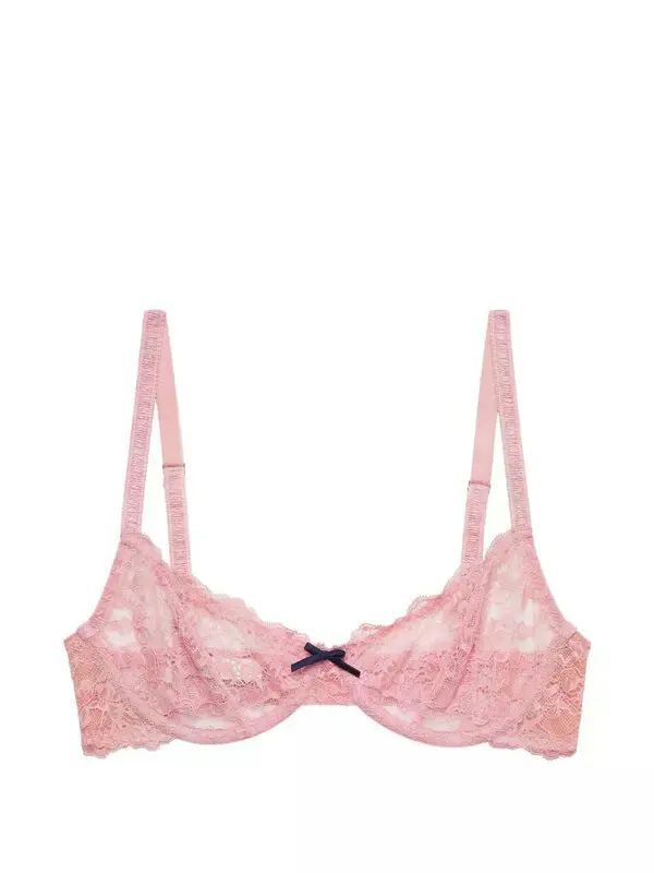 FLEUR DU MAL Bianca Lace Balconette Bra - Pink