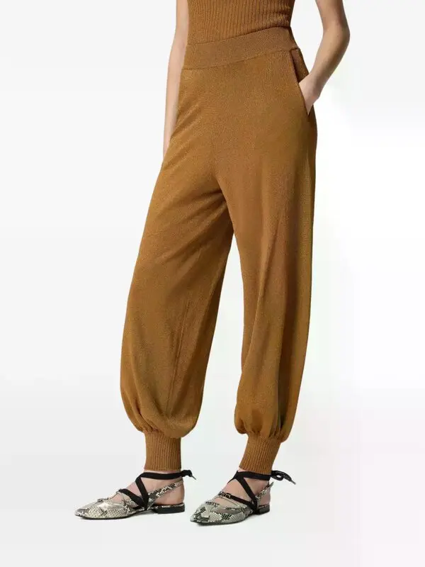 Pinko Bronze Ribbed Cuffed Trousers