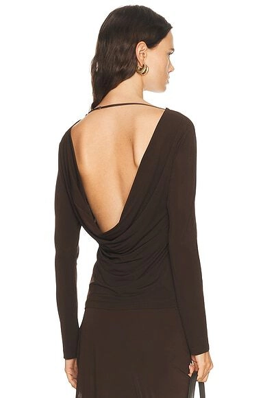 Helmut Lang Cowl Back Long Sleeve Top