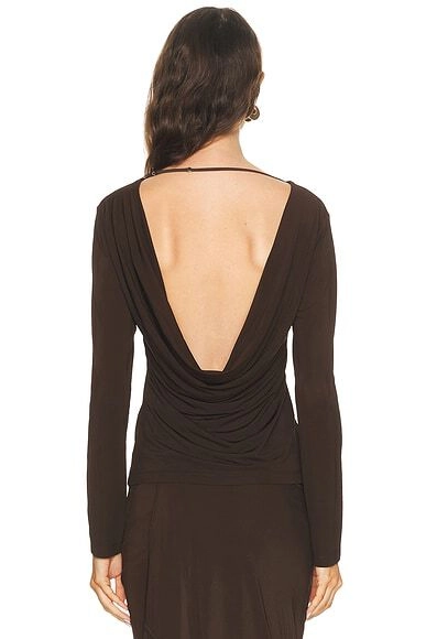 Helmut Lang Cowl Back Long Sleeve Top