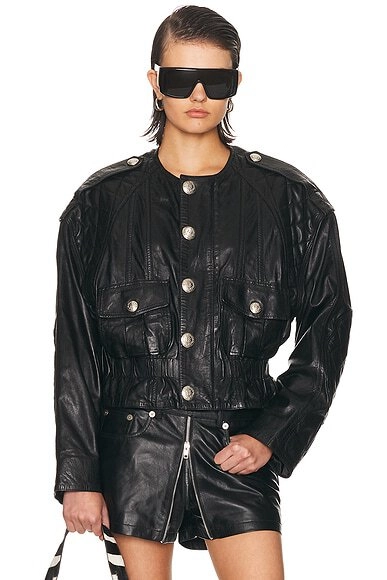 R13 Oversized Crewneck Jacket - Black